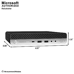 HP Prodesk 600 G3 Micro Computer Mini PC (Intel Quad Core i5-7500T 2.7Ghz, 16GB DDR4 Ram, 512GB SSD, 4K Support, DP, USB 3.0, USB-C) Win 10 Pro (Renewed)