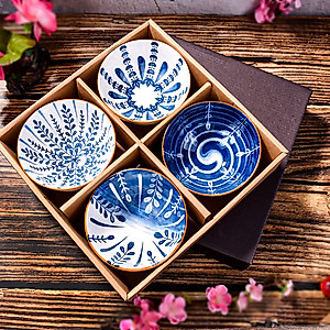 BOSILI Japanese Rice Bowls set of 4,Ceramic Rice Bowls with Gift Box (4 set)