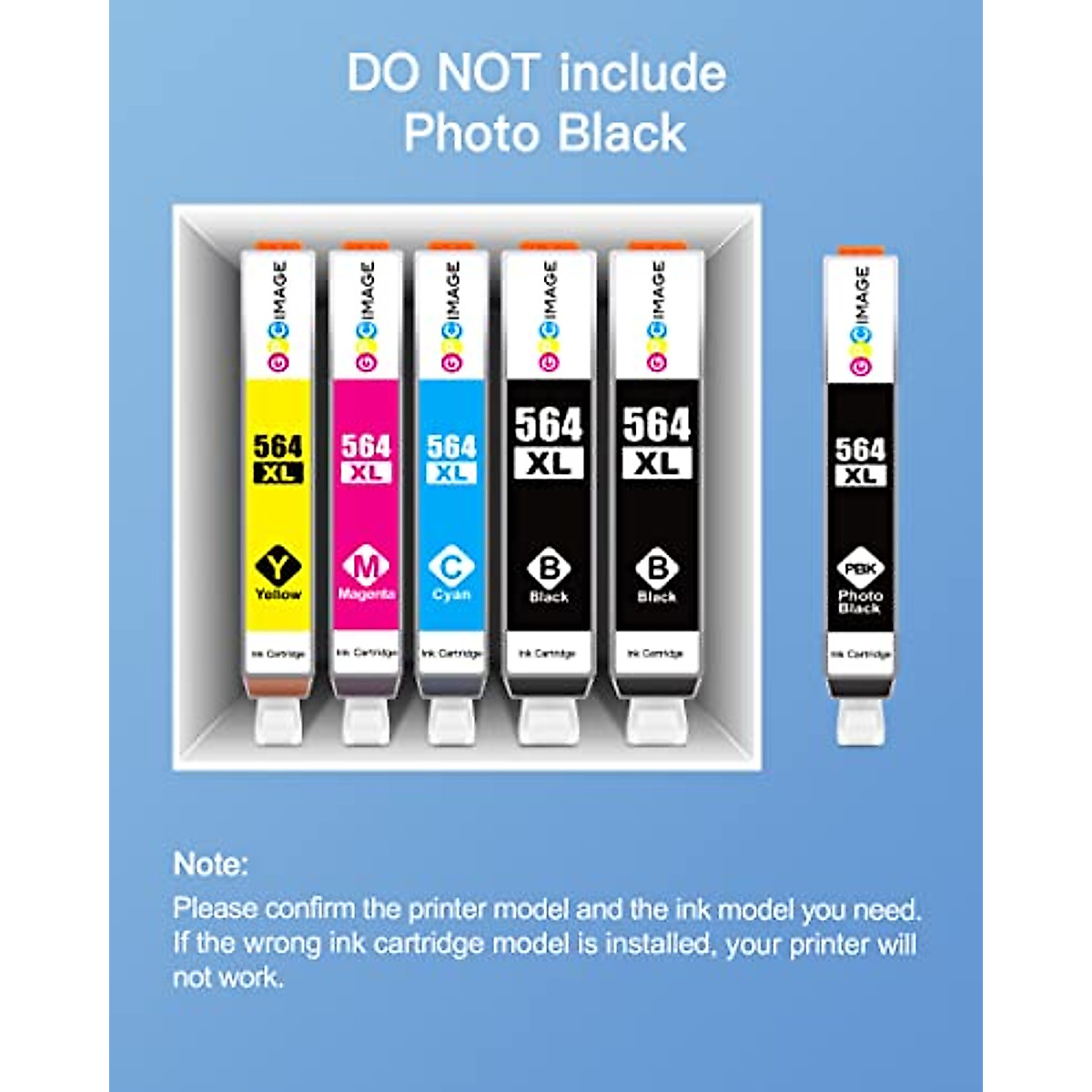 GPC Image Compatible Ink Cartridge Replacement for HP 564XL 564 XL ink use with DeskJet 3520 3522 Officejet 4620 Photosmart 5520 6510 6515 6520 7520 7525 D7560 Printer (Black Cyan Magenta Yellow, 10P)
