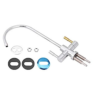 Aramox Faucet, 1/4'' Double Holes Sink Faucet Tap Chrome Reverse Osmosis RO Drinking Water Filter