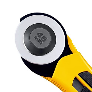 OLFA 45mm Rotary Cutter Replacement Blades, 2 Blades (RB45-2) - Tungsten Steel Circular Rotary Fabric Cutter Blade for Crafts, Sewing, Quilting, Scrapbooking, Fits Most 45mm Rotary Cutters