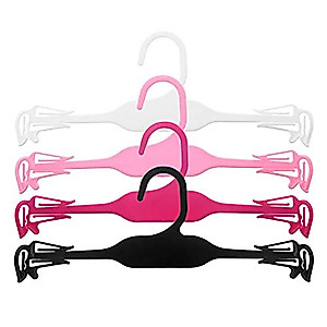 Clothes Hanger, 10Pcs Plastic Socks,Clothes Bra Underwear Hanger Wardrobe Closet Drying Rack Organizer - Rose Red