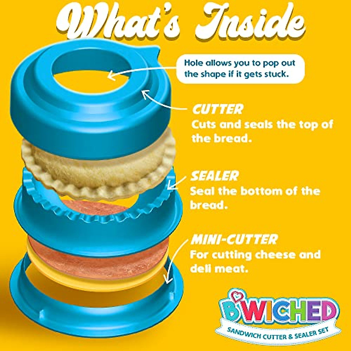 Sandwich Cutter and Sealer (Circle) - Uncrustables Sandwich Maker - Great for Lunchbox and Bento Box - Boys and Girls Kids Lunch - Sandwich Cutters for Kids