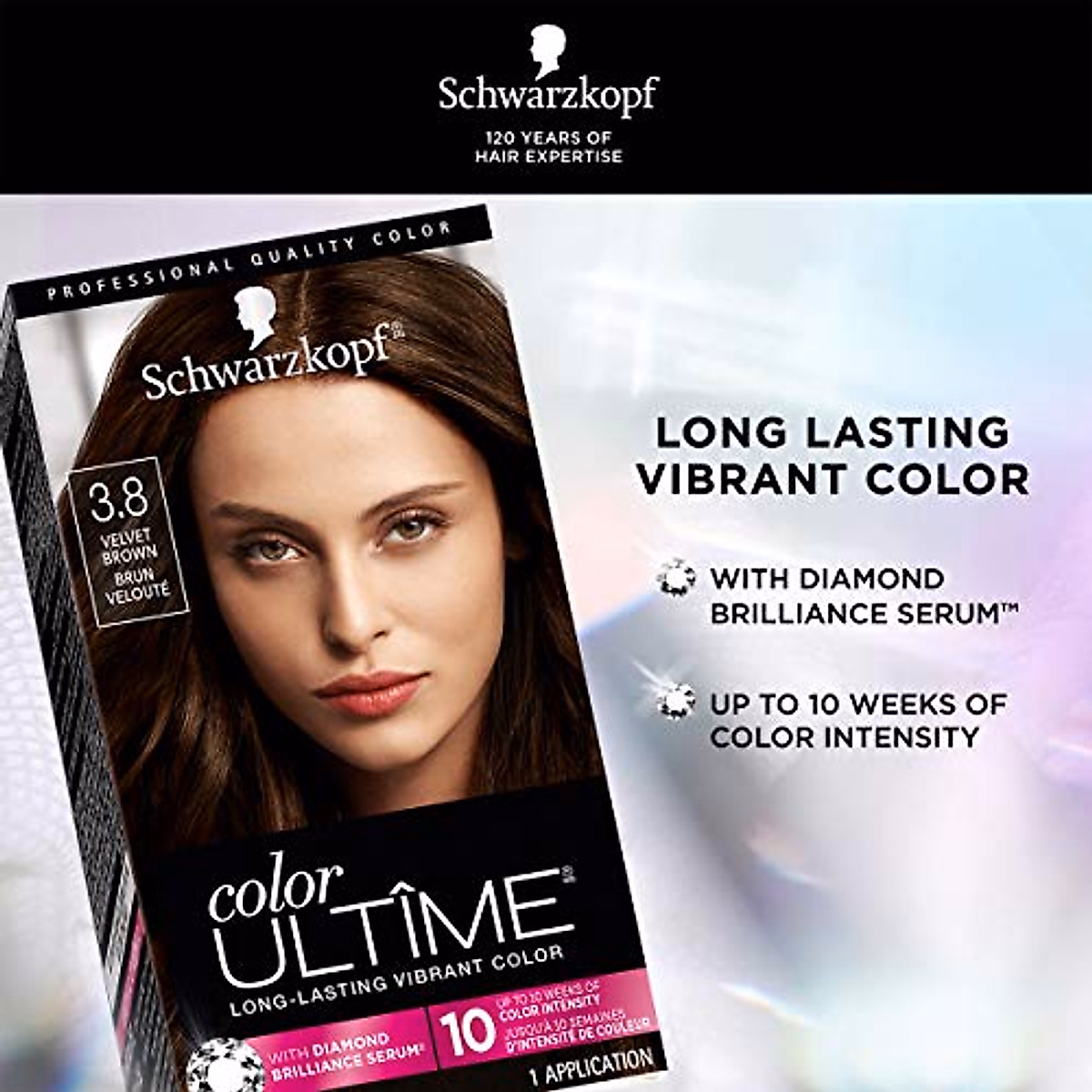 Schwarzkopf Color Ultime Permanent Hair Color Cream, 3.8 Velvet Brown