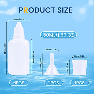 DHAIQC 6 Pcs 50ML Plastic Dropper Bottle, Plastic Empty Squeezable Eye Dropper Bottles Mini Squeeze Eye Liquid Dropper Bottle with Cap (50ml)