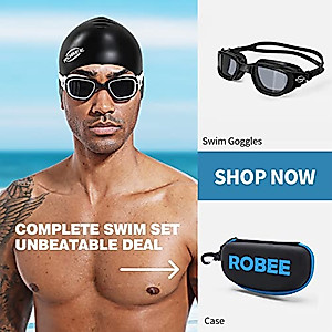 Robee Swimming Goggles, Adult Polarized Swim Goggles for Men Women Youth, Water Pool Glasses