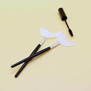 2 Pcs Lash Shield For Applying Lashes, Mascara Guard Shields, Reusable Eyelash Shields Guard, Under Eye Guards for Mascara, Eye Makeup Tools(Black Handle)