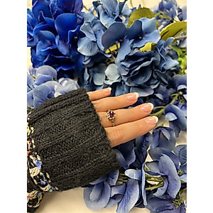 LE VIAN 2/5 Carat Diamond and 0.90 Carat Cushion Cut Garnet Halo Ring for Women in 14k Yellow Gold (Brown/H-I, SI1-SI2 / VS2-SI1, cttw) Promise Anniversary Ring Size 7.25