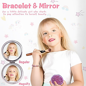 Unicorn Gifts for Girls Age 6-8, Christmas Birthday Gift Box for 6 7 8 9 10 Years Old Girl, 8PCs Unicorn-Themed Gift Basket with Tumbler, Diary with Lock, Mirror, Bracelet, Eye Mask,Headband,etc