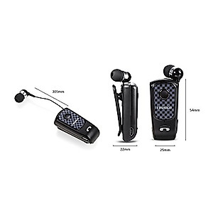 Fineblue F Plus Wireless Clip-on Bluetooth V4.0 / V4.1 Headset Headphone Hands-Free Supports for iOS and Android System - Black