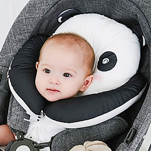 BabyMoor Baby Cooling Pad - Bear Liner Seat Pad for Car, Multifunctional Seat Stroller Insert, Breathable Pillow Head Rest, Black