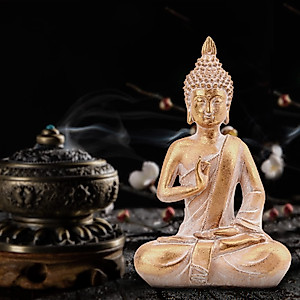 Buddah statute buddha statues buda – Budha figurine for zen meditation decor,Serene Buddas for home office tabletop shelf desktop spiritual living room decoration,Golden in yoga pose,Small mini 6 inch