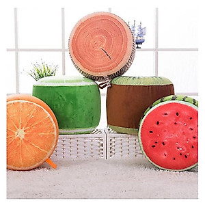 Fruit Cartoon Plush Inflatable seat seat Sofa Thickened Folding Stool Gifts for Children (Tree Stump)