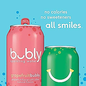 bubly Sparkling Water, Tropical Thrill Variety Pack, 12 fl oz Cans (18 Pack)
