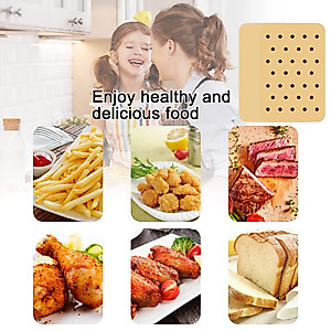 BYKITCHEN Parchment Paper for DZ201 Dual Air Fryer, Unbleached Small Rectangle Perforated Double Air Fryer Liners for Ninja Dual Basket, Ninja Dual Air Fryer Accessories(Set of 100)