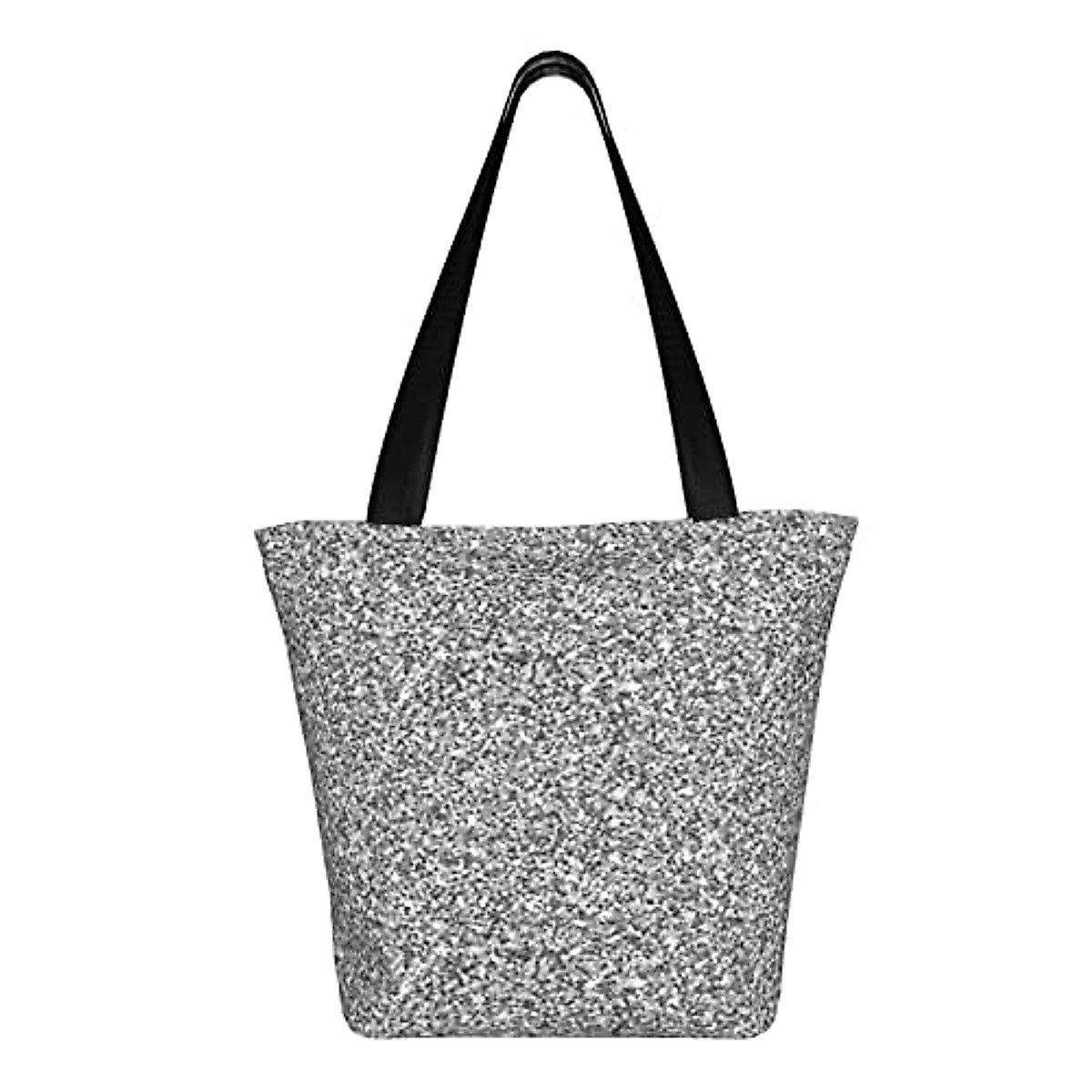 Silver Glitter Women's Shoulder Handbag Beach Tote Bag Storage Handle Bag