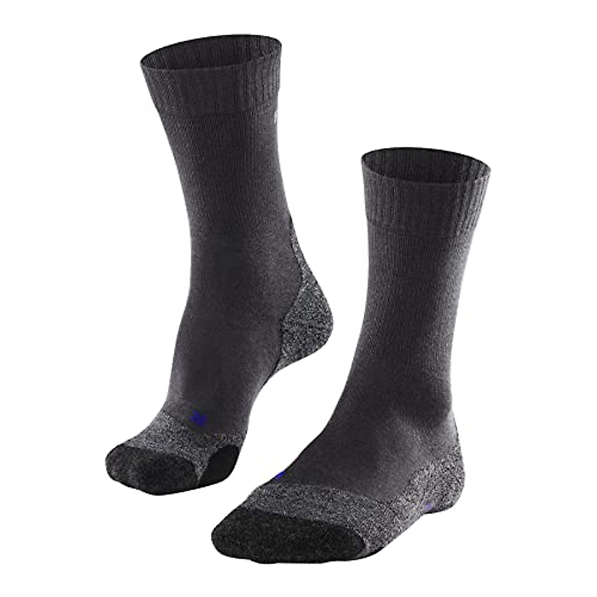 FALKE Women's TK2 Explore Cool Hiking Socks, Mid Calf, Medium Padding, Breathable Quick Dry, Cooling, Lyocell, Grey (Asphalt Melange 3180), 5-6, 1 Pair