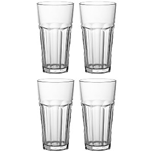 Red Co. Set of 4 Clear Glass 22 Fl Oz Drinking Highball Tumblers for Water, Juice, Beer, Cocktails