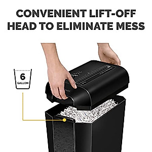 Fellowes LX65 10-Sheet, P4 Cross-Cut Deskside Paper Shredder with SafeSense