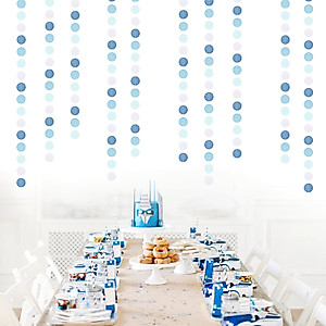 Light-Baby Dusty-Blue White Party-Decoration Garland - 52ft Baby Boy Shower Birthday Streamers,Graduation Bachelorette Bridal Christmas Banner Decor Lasting Surprise