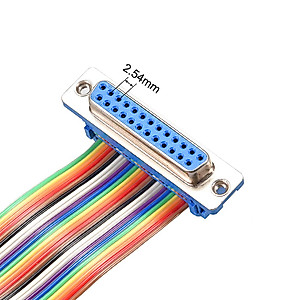 uxcell IDC Rainbow Wire Flat Ribbon Cable DB25 Female to DB25 Female Connector 2.54mm Pitch 19.7inch Length