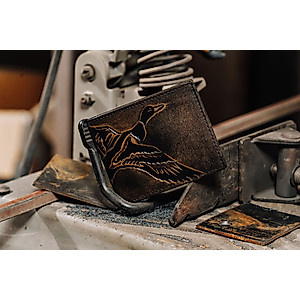 House of Jack Co. DUCK Bifold Wallet For Men | Outdoor Sportsman Mens Wallet | Hand Burnished Full Grain Leather | Slim Wallet | Duck Hunter Gift