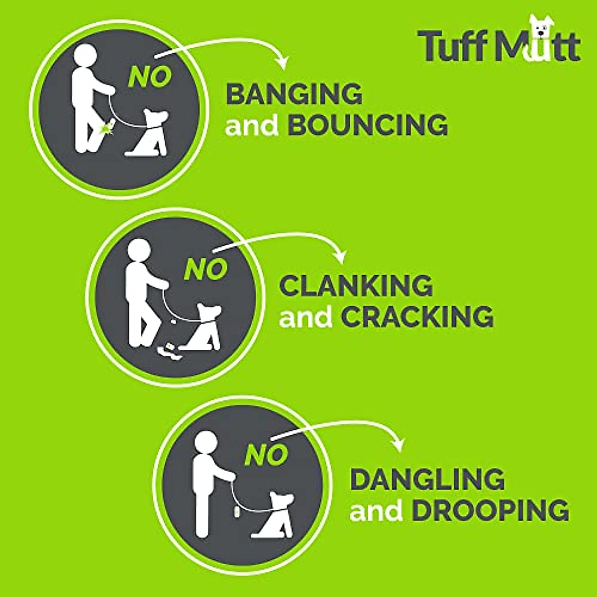 Tuff Mutt Dog Poop Bag Holder for Leash, Accessory For All Leashes, Lightweight Doggie Poop Bag Dispenser Allows For Easy Access To Pet Waste Bags, Includes Earth Rated Doggy Bags for Poop Holders