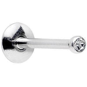 Oasis Plus 10pcs 2mm Sparking Clear Crystal 16G Monroe Labret Stud Chin Lip Barbell Nose Rings