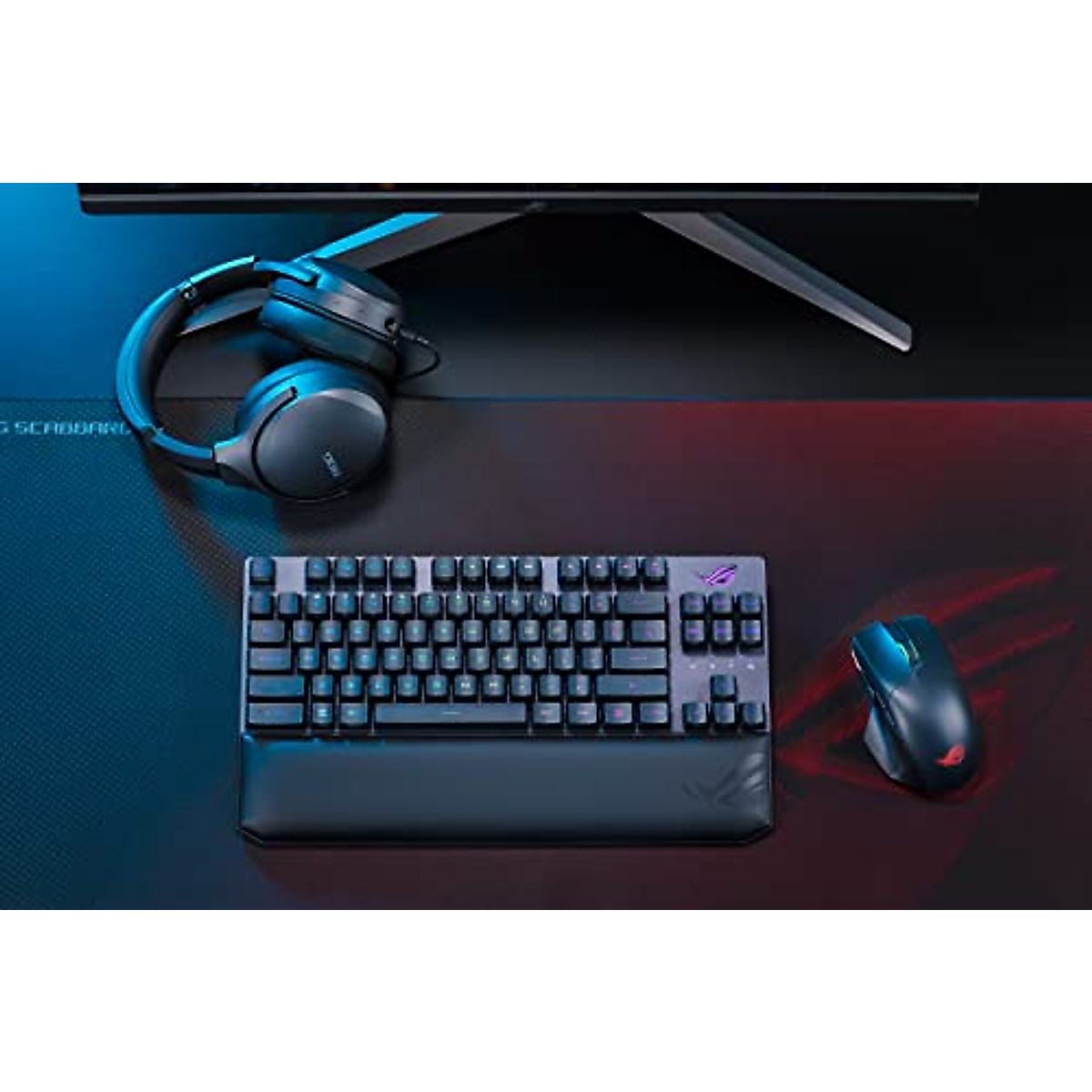 ASUS ROG Strix Scope RX TKL Wireless Deluxe - 80% Gaming Keyboard, Tri-Mode Connectivity (2.4GHz RF, Bluetooth, Wired), ROG RX Red Optical Mechanical Switches, PBT Keycaps, RGB, Wrist Rest, Black