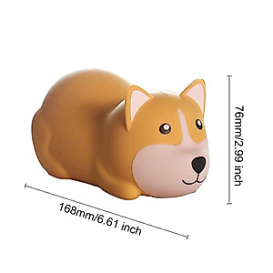 FQQWEE Cute Corgi Night Light for Kids Silicone Baby Night Light Kawaii Bedside Lamp for Breastfeeding Portable Rechargeable Animal Nursery Light Children Bedroom Decor