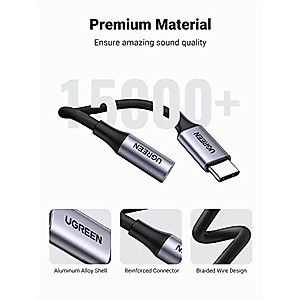UGREEN USB-C to Lightning Audio Adapter Bundle with Braided USB C to 3.5mm Audio Adapter Compatible with Samsung Galaxy S21