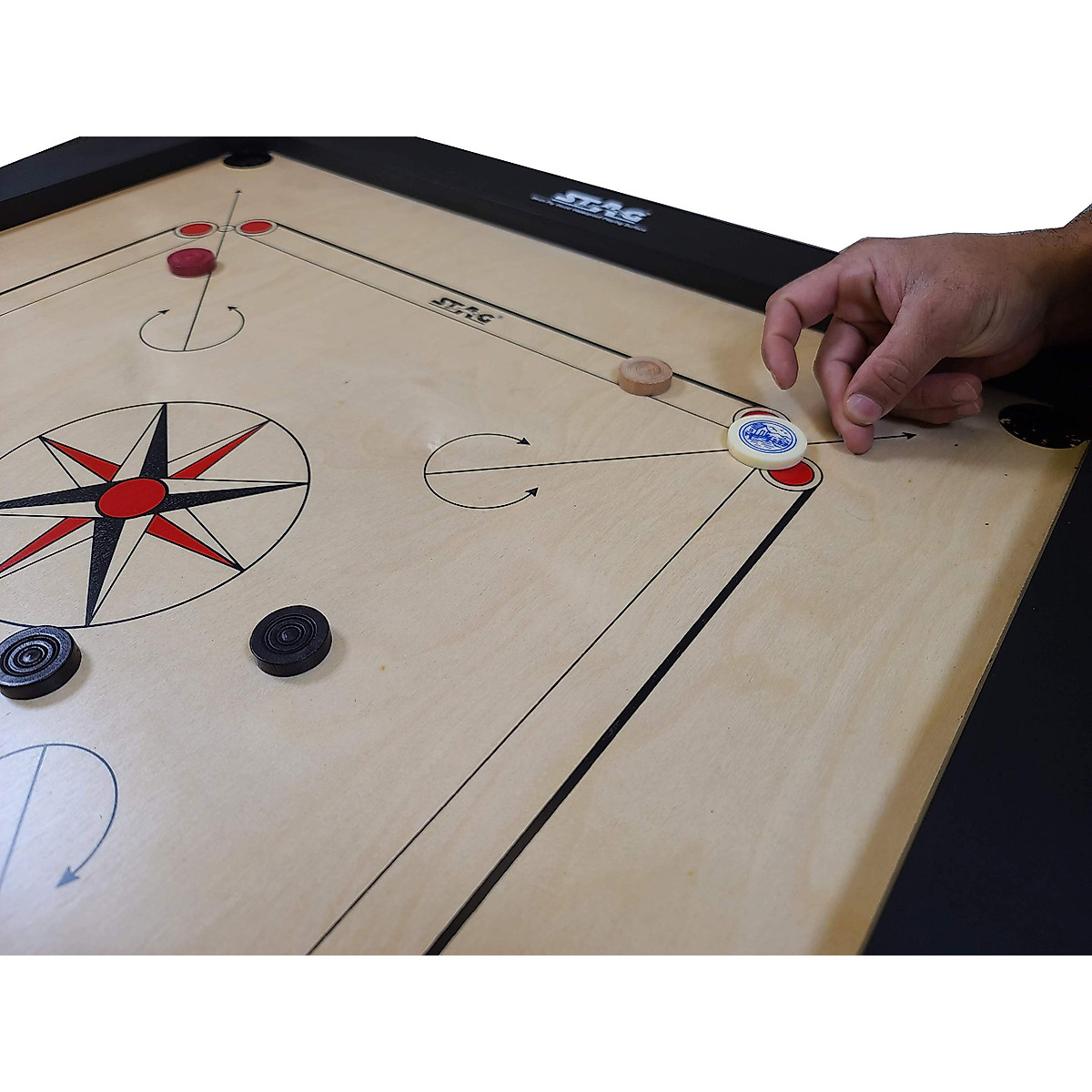 Stag Championship Carrom Board Game with Coins and Striker (Championship)