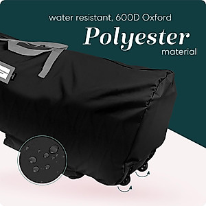 Handy Laundry Rolling Tree Storage Bag - For 9-Foot Artificial Christmas Holiday Tree. Zippered Bag, Carry Handles and Wheels for Easy Transport. Protects Against Dust, Insects, and Moisture. (BLACK)