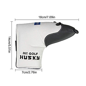 Golf Putter Headcover Blade Leather Cute Husky Animal Replacement Covers