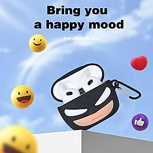 Mulafnxal Case for Airpods 3 3rd Generation Cute Soft Silicone 3D Funny Fun Character for Air pod 3 (2021) Cover Kawaii Designer Cartoon Ring Kits Cases for Kids Boys Girls Teen (Black Batmen)