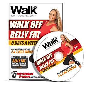 Walk On: Walk Off Belly Fat 5 Days a Week with Jessica Smith, Walking at Home, Interval Low Impact Cardio and Strength Training for Women, Beginner, Intermediate Level