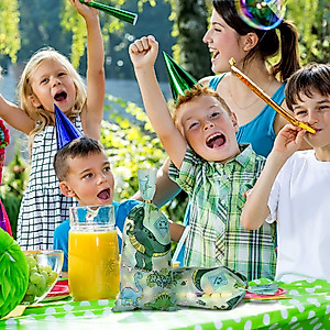 Fulmoon 100 Pieces Dinosaur Cellophane Bags Party Candy Dino Theme Birthday Goodie Treat with 150 Twist Ties for Supplies, 5 x 11 Inches, 250 Piece Set