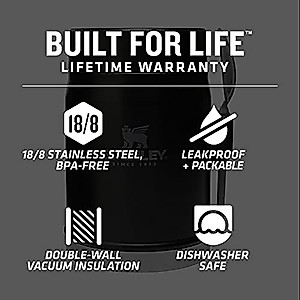 Stanley 10-09146-003 The Heritage Vacuum Food Jar Matte Black 14OZ / .4L