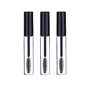 Sinen 3pcs 10ml Empty Mascara Tube Wand Eyelash Cream Container Bottle with 3 Rubber Inserts 3 Funnels 3 Transfer Pipettes