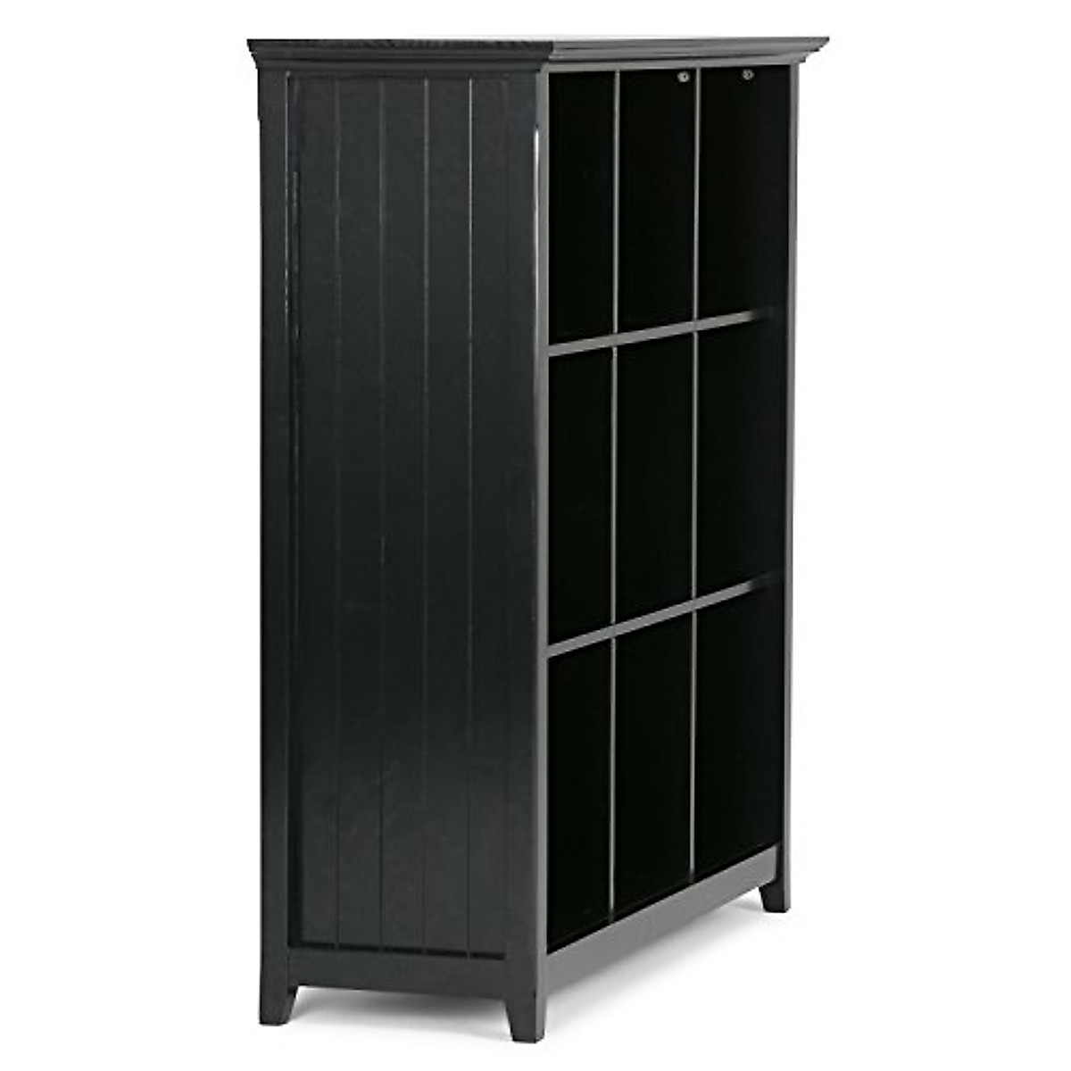 SIMPLIHOME Acadian SOLID WOOD 44 Inch Transitional 9 Cube Bookcase and Storage Unit in Black, For the Living Room, Study Room and Office