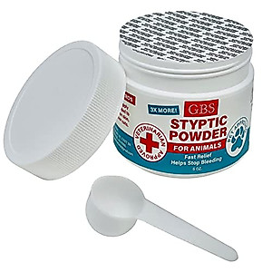 G.B.S 5 oz Styptic Powder for Animals Dogs with Sealed Top + Scoop, Cats & Birds Cutting Nails - Stop Bleeding Styptic Clotting Blood Powder – Easy to Apply
