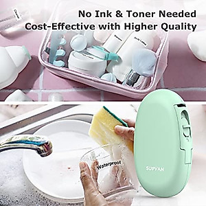SUPVAN Label Makers E10 Mini Bluetooth Label Printer Wireless Labeler Label Maker Machine with Tape Multiple Templates Available Labelmaker for Office Organization Home Kitchen Storage Green