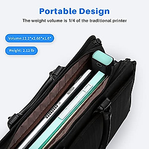 Phomemo M08F A4 Portable Thermal Printer + 8.26"x11.69" A4 Thermal Paper 200 Pcs, Wireless Mobile Travel Printers for Car & Office, Bluetooth Printer Compatible with Android and iOS Phone & Laptop