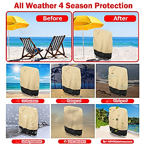 Aofeite Outdoor Folding Zero Gravity Chair Covers, Upgraded Oversized Durable Recliner Cover,420D Oxford Waterproof UV Resistant Lawn Beach Chair Patio Furniture Covers (43Inch Beige)