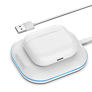Galvanox Wireless Charger Designed for Airpods Pro and 2nd / 3rd Gen Models - Magnetic Charging Alignment, Softglow Power Indicator (White)