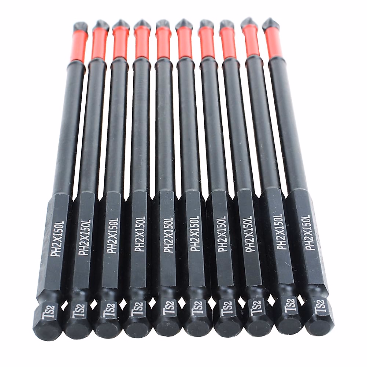 AUTOTOOLHOME 10 Pack Phillips PH2 Magnetic Anti Slip Screwdriver Bit Set 6 inch Length TS2 Anti-Slip Long Drill Bits Impact Driver Bits