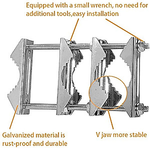 2 PCS Double Antenna Mast Clamp V Jaw Block with Bolts Mast to Mast Clamp,Patio Umbrella Holder Heavy Duty Pole to Pole Mounting Bracket for WiFi Cellular Ham TV Pipe Umbrella Fishing Pole Flagpole