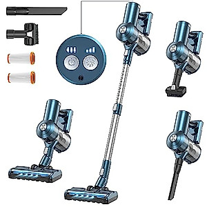 EICOBOT Cordless Vacuum Cleaner, 8 in 1 Lightweight Stick Vacuum with 28Kpa Powerful Suction Brushless Motor, Max 38mins Runtime, Handheld Vacuum for Carpet Hard Floor Pet Hair A30 Blue