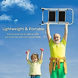 SIMPLI-MAGIC Step Ladder, 2 Step Stool Ergonomic Folding Step Stool with Wide Anti-Slip Pedal Sturdy Step Stool for Adults Multi-Use for Household, Kitchen，Office Step Ladder Stool (2 Step-White)