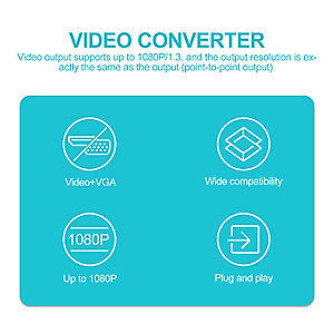 Milisten 3pcs vga cable Adapter Converter Home Converter Adapter Cable Video Output Adapter Cable Adapter Video Converter portable VGA Adapter abs 1080p white Multifunction Office Supplies